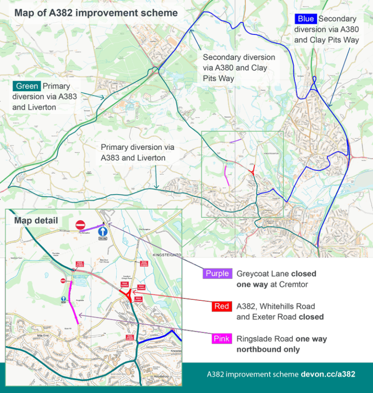 Road closures and diversions - A382 carbon negative road