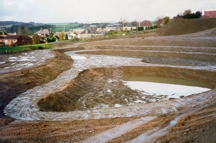 Photo of a SuDS construction site - Flood Risk Management