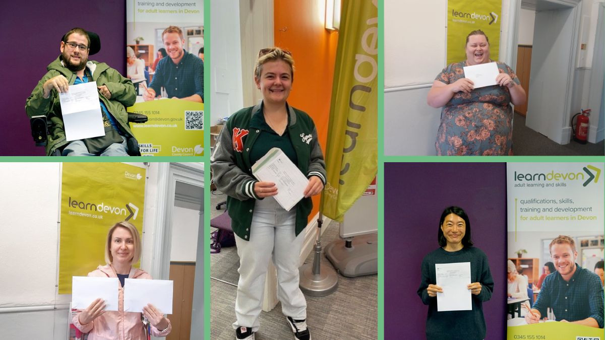 Making the grade! Adult learners collect their GCSE results from Learn Devon - News