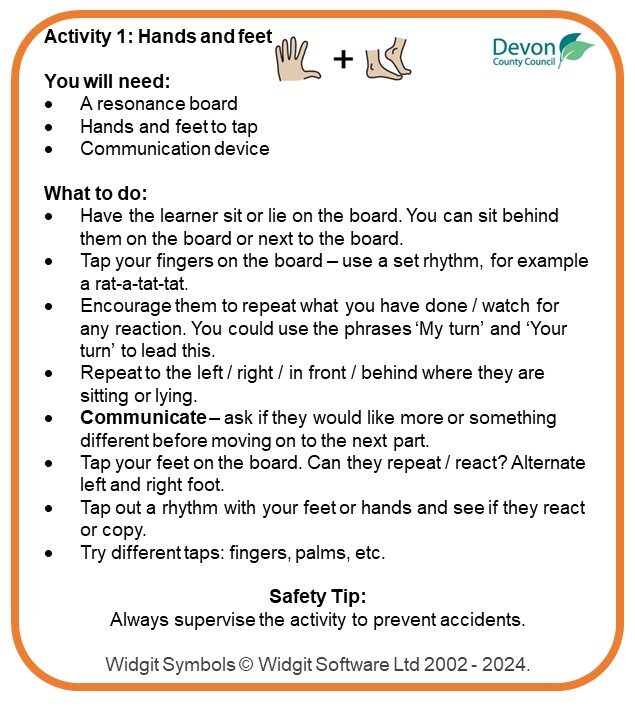 Resonance board - Activity 1: Hands and feet - Support for schools and ...
