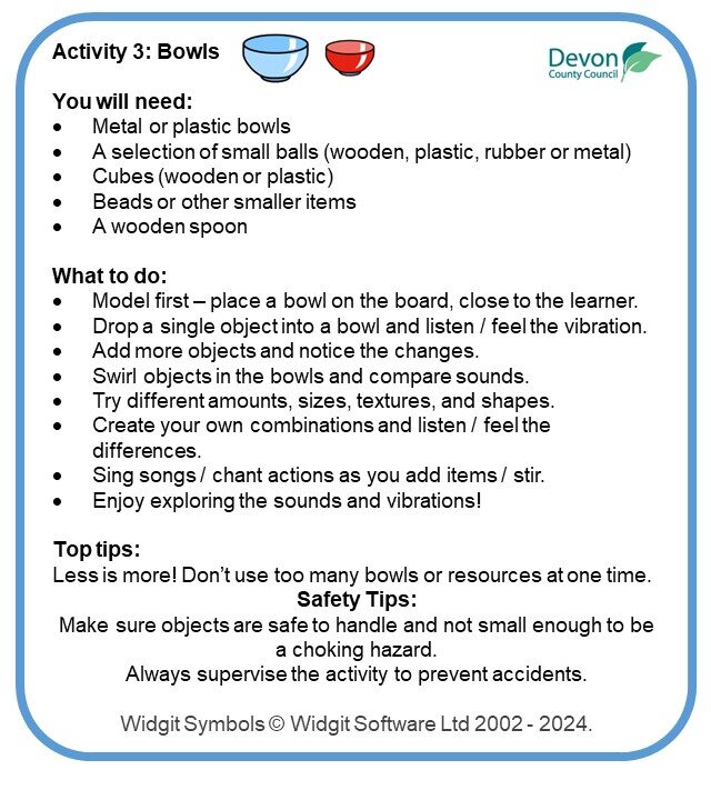 Resonance board - Activity 3: Bowls - Support for schools and settings