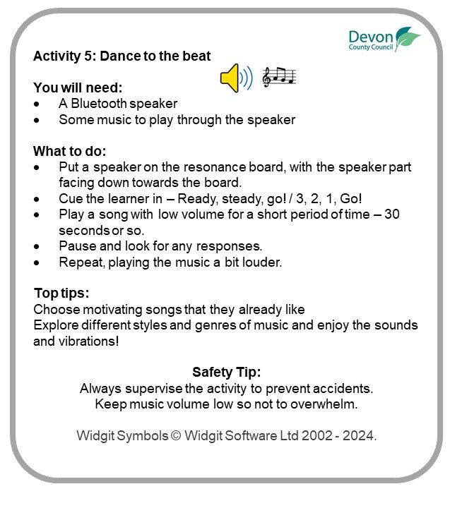 Resonance board - Activity 5: Dance to the beat - Support for schools ...
